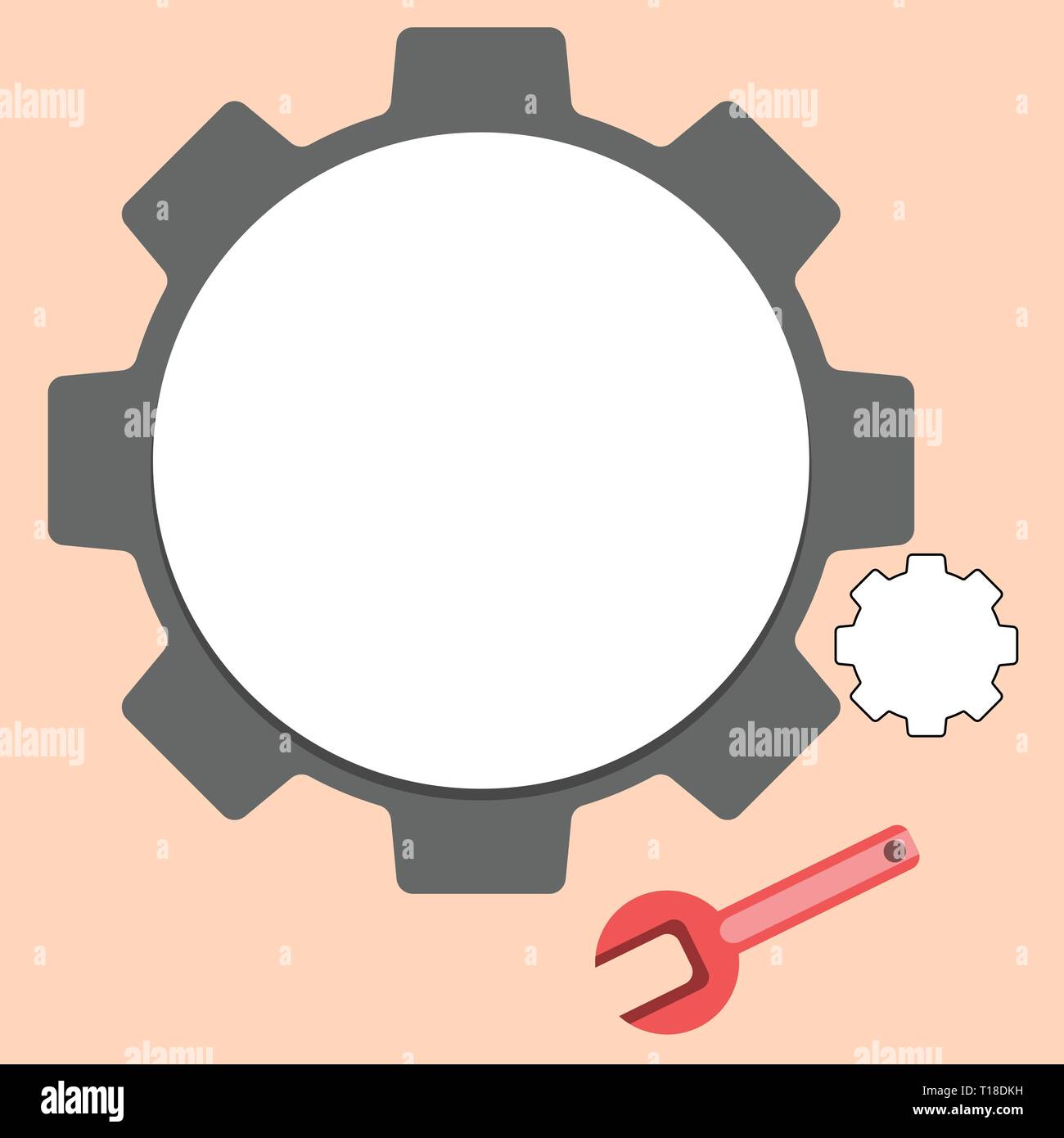 Big and Small Cog Wheel Gear and Wrench Mechanical Tool for SEO and Web ...