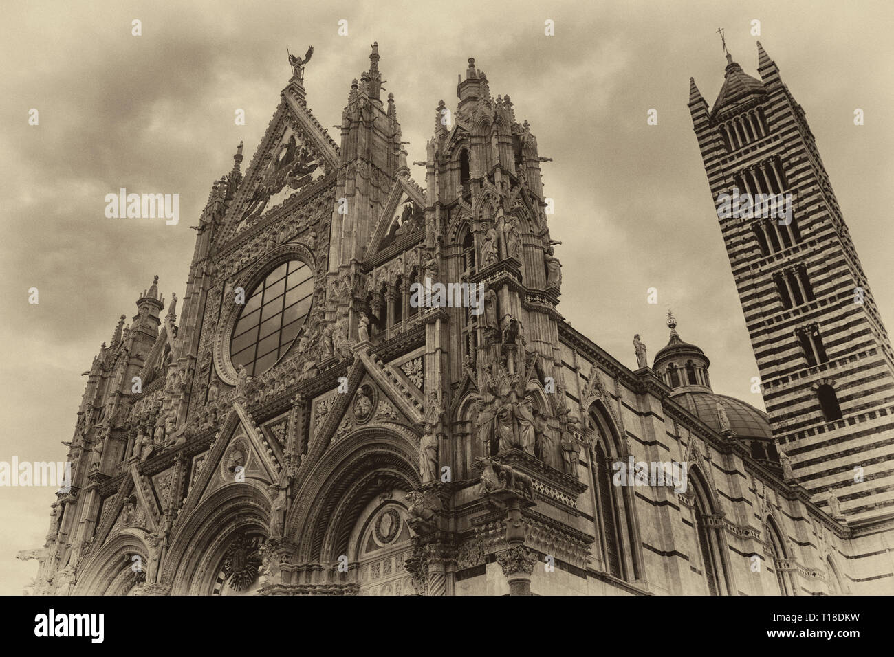 The 12th century Siena Cathedral, Duomo, a masterpiece of Italian ...