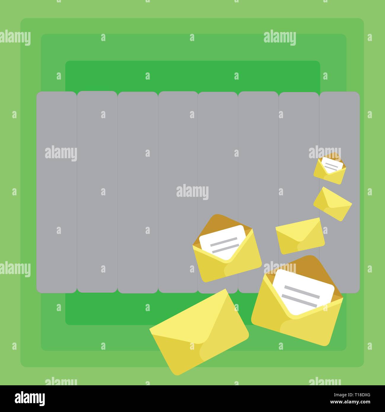 Closed and Open Envelopes with Letter Tucked In on Top of Color ...