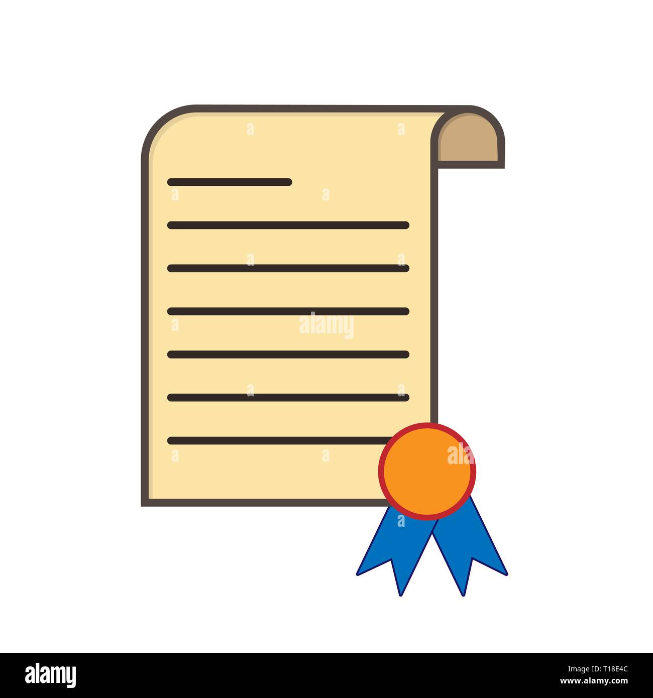 Logo paper scroll with a medal, a flat image Stock Vector Image & Art ...