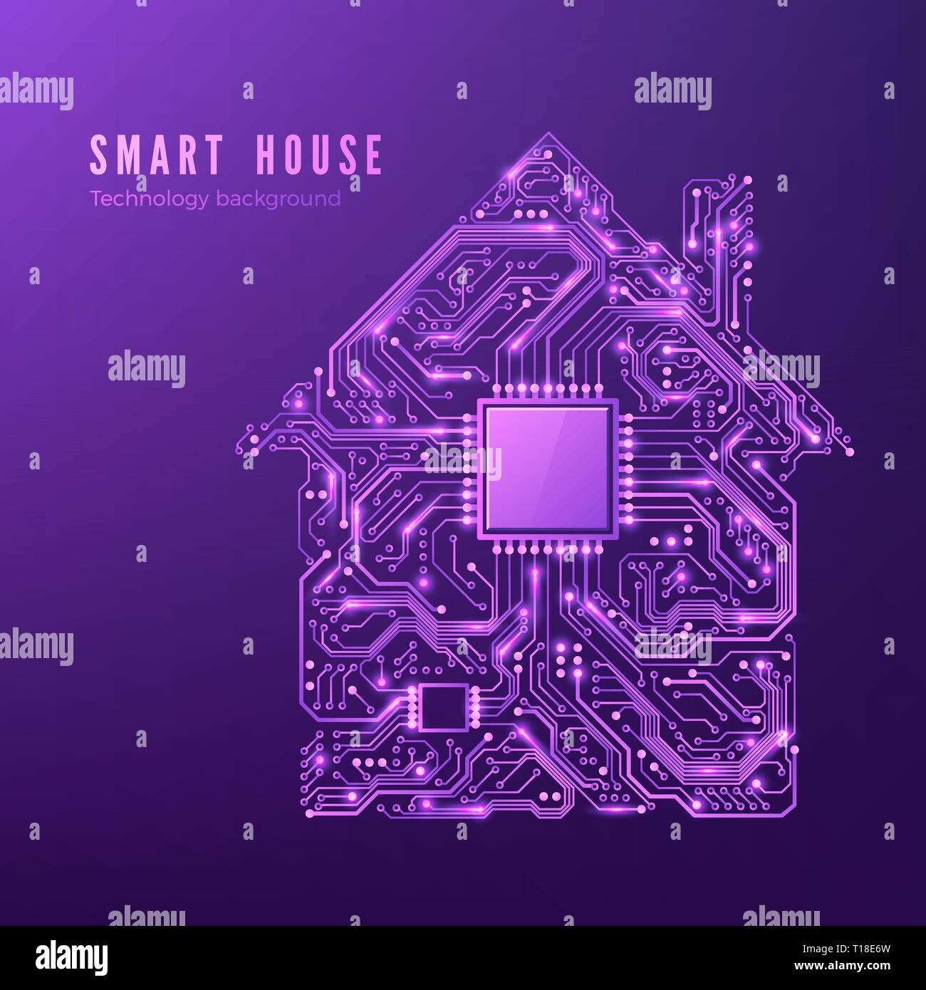 Smart house concept. Circuit home. Vector illustration isolated on ... Smart house concept. Circuit home. Vector illustration isolated on ...