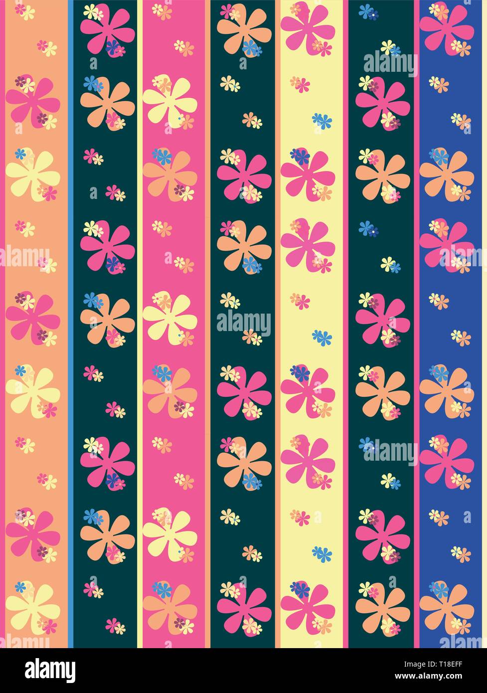 Spring flowers pattern, graphic floral motive. Vector illustration eps ...