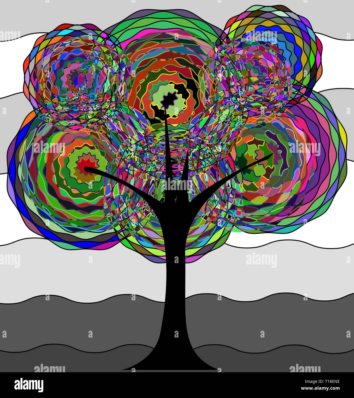 white gray background and the abstract tree Stock Vector Image & Art ...