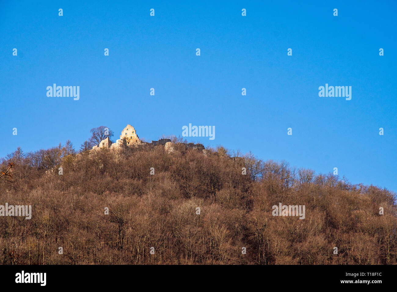 ruine Hohen Urach with blue sky Stock Photo - Alamy