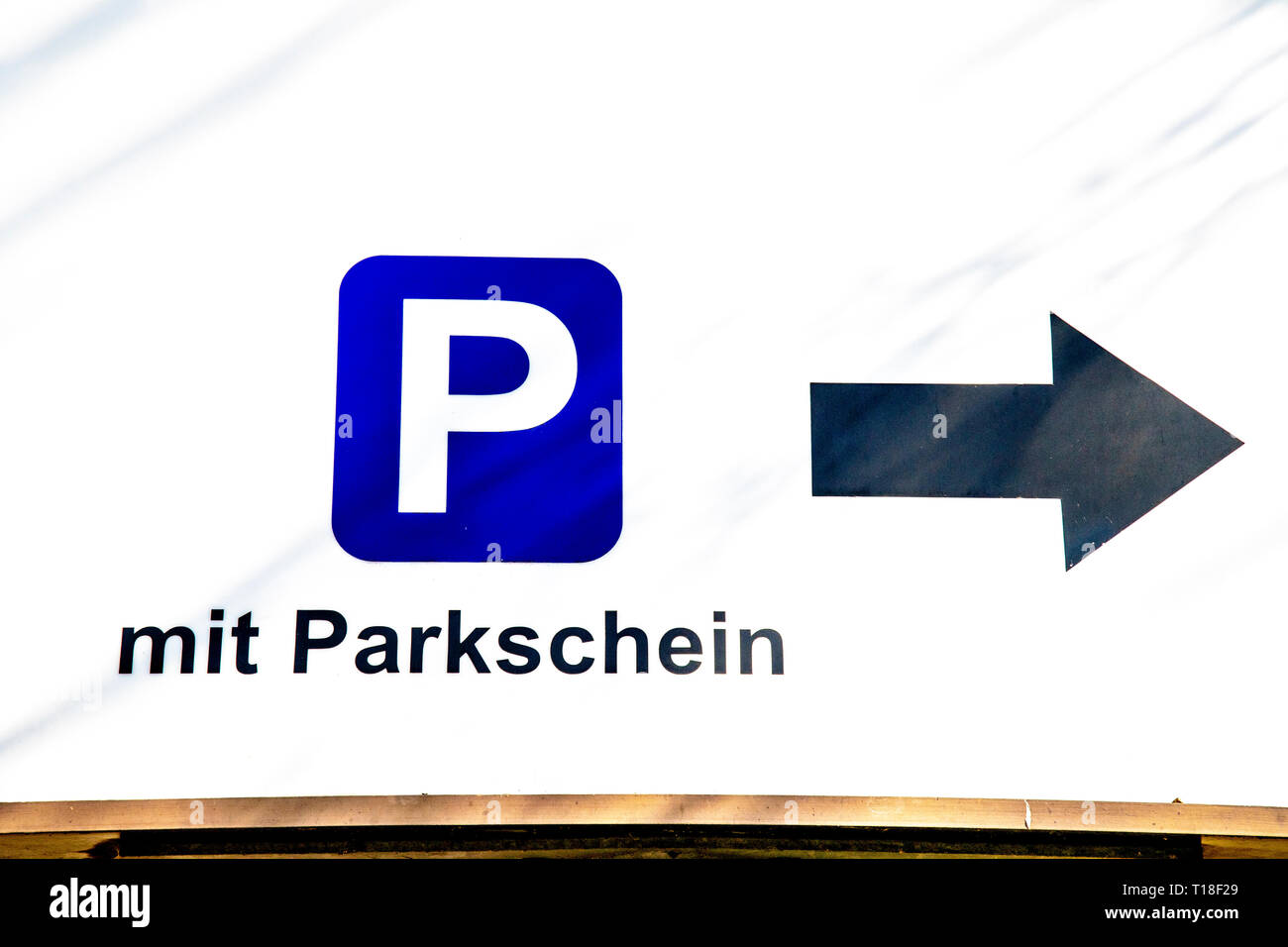 sign with P for Parking and text " with parking ticket Stock Photo - Alamy