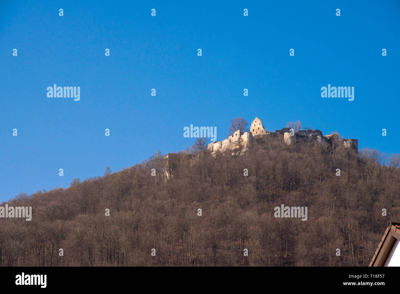 ruine Hohen Urach with blue sky Stock Photo - Alamy