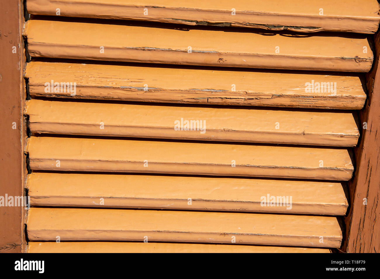 Wooden lamellas yellowish as background Stock Photo - Alamy