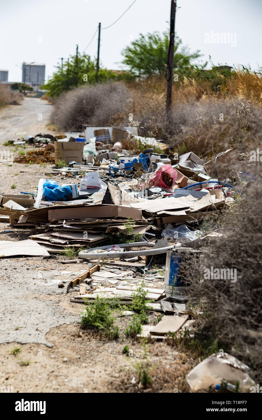 Garbage thrown away in natural area - forest part - illegal dumping ...