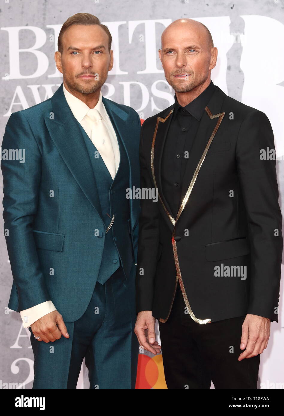 The BRIT Awards 2019 at The O2, Peninsula Square, London Featuring: Matt Goss, Luke Goss Where ...