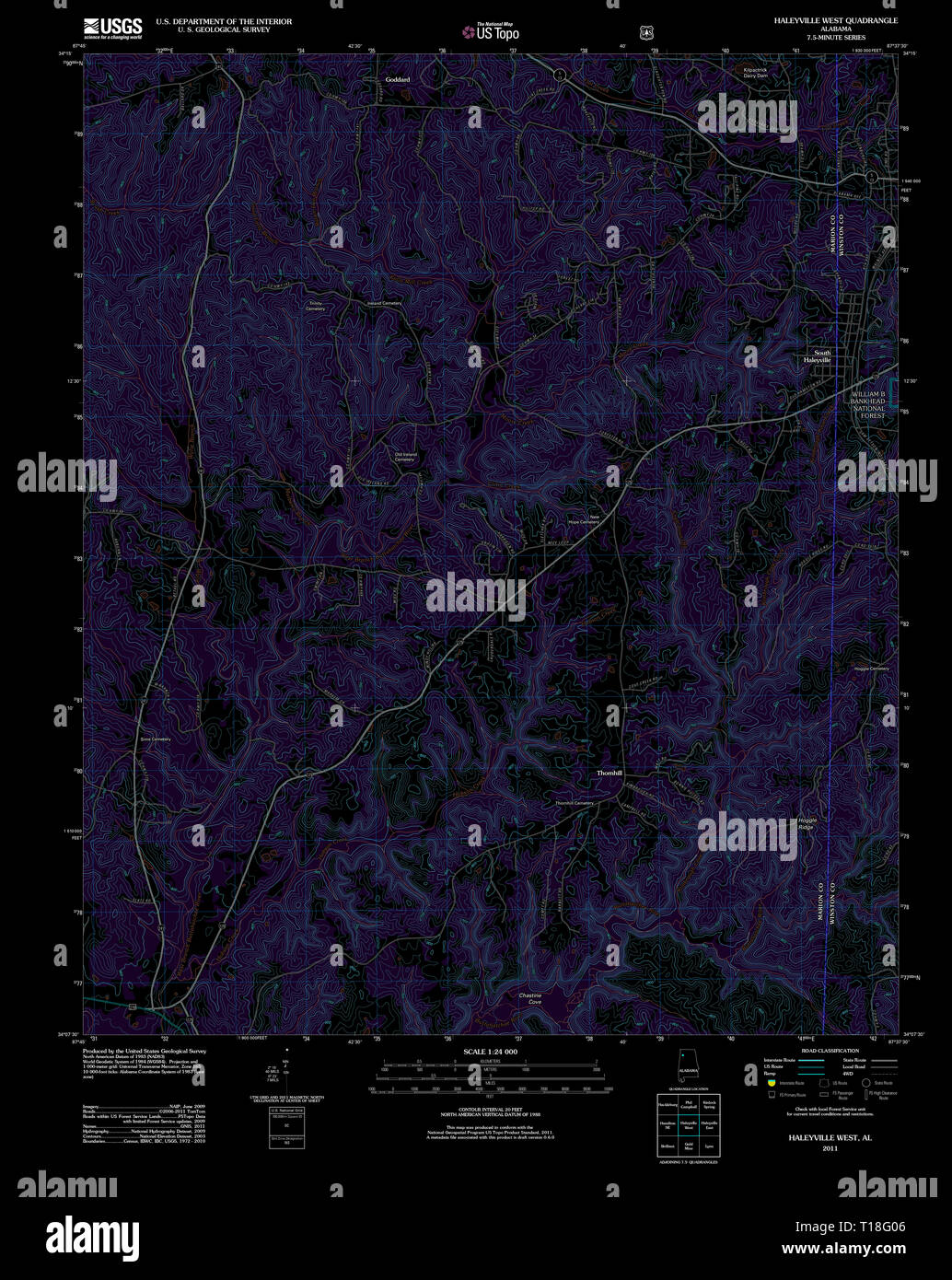 Map of haleyville hi-res stock photography and images - Alamy