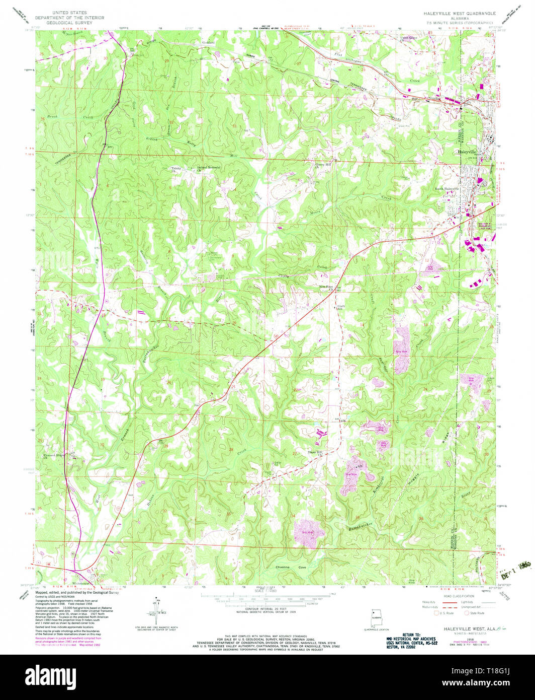 Map of haleyville hi-res stock photography and images - Alamy