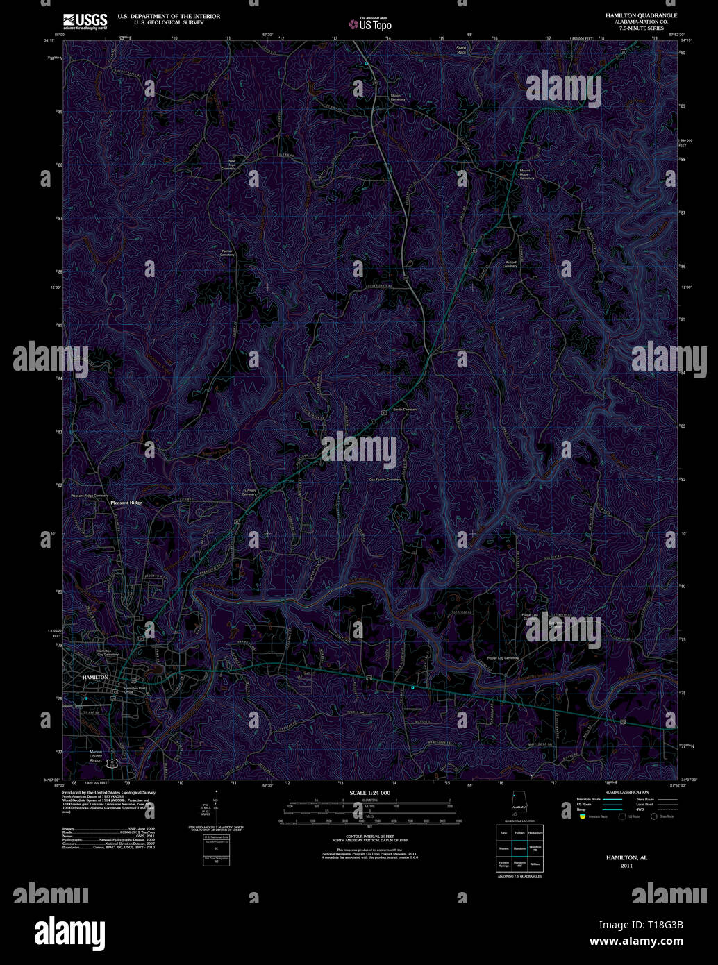 Hamilton alabama map hi-res stock photography and images - Alamy