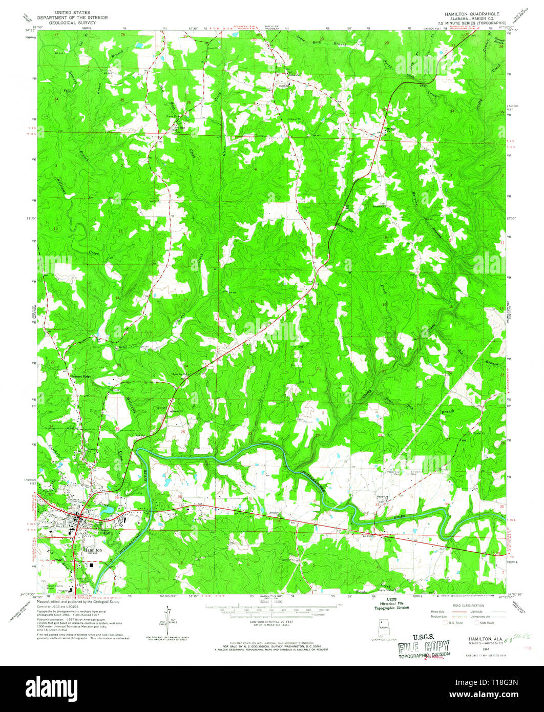 Hamilton alabama map Cut Out Stock Images & Pictures - Alamy