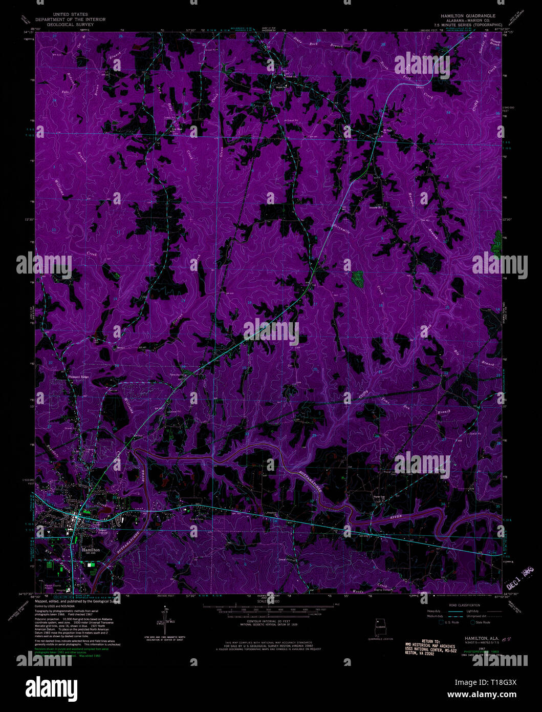 Hamilton alabama map hi-res stock photography and images - Alamy