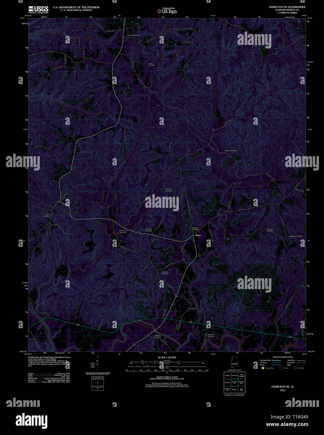 Hamilton alabama map hi-res stock photography and images - Alamy