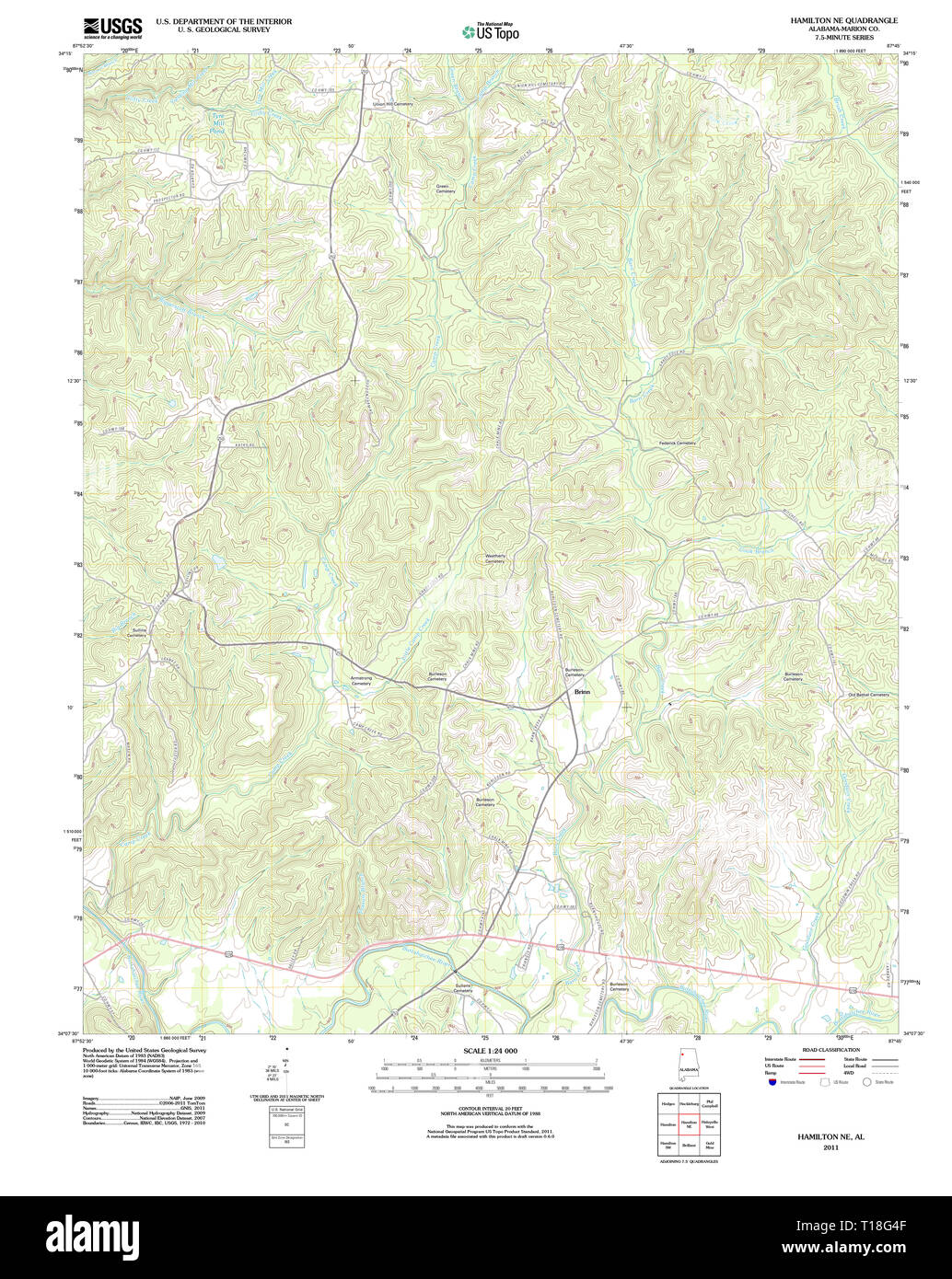 Hamilton alabama map hi-res stock photography and images - Alamy