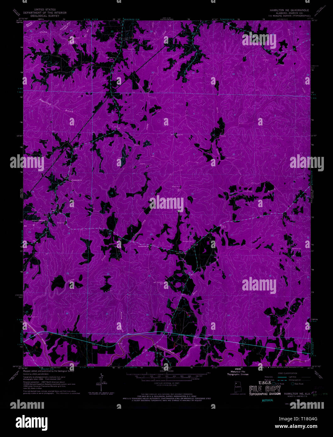 Hamilton Alabama Map High Resolution Stock Photography and Images - Alamy