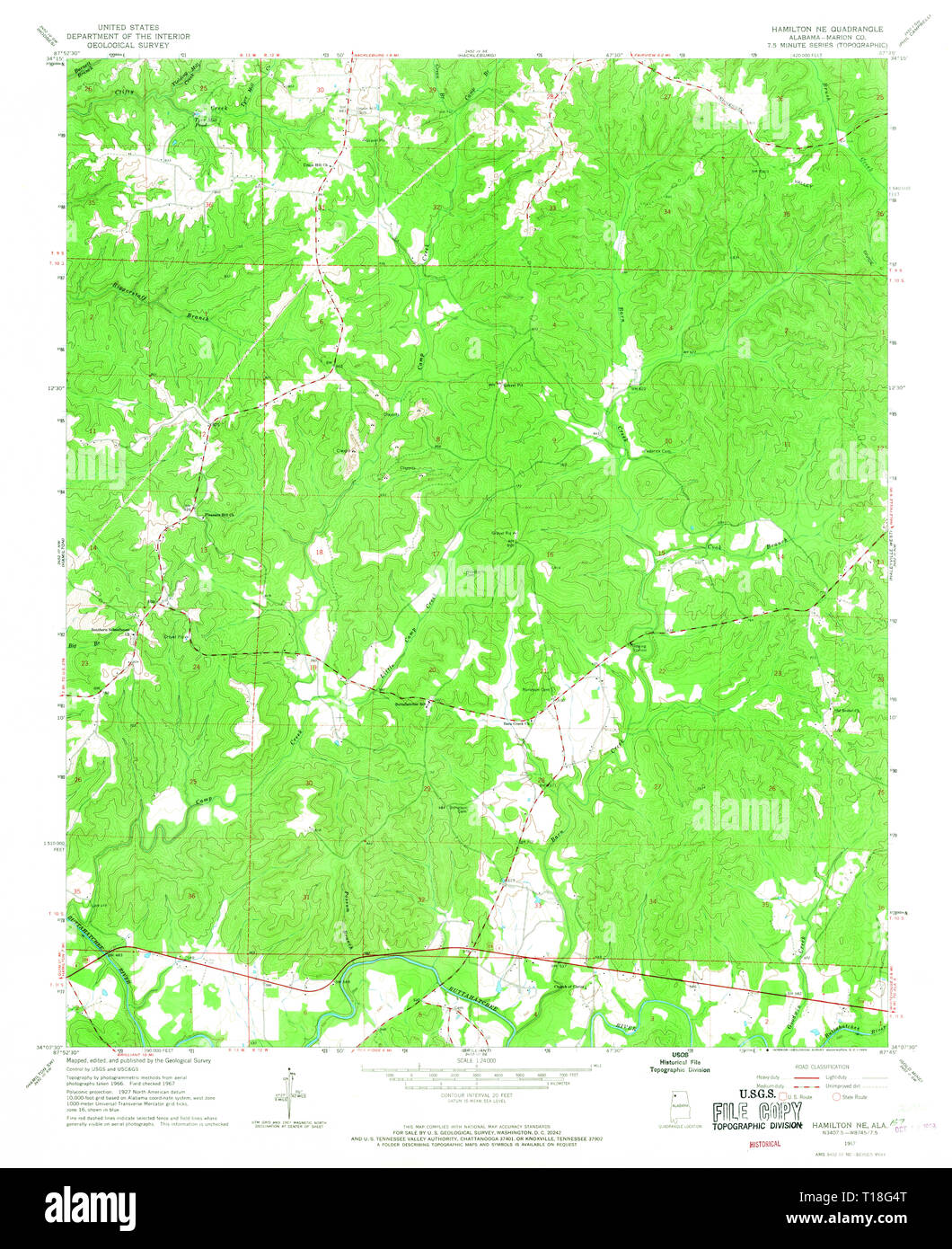 Hamilton alabama map hi-res stock photography and images - Alamy