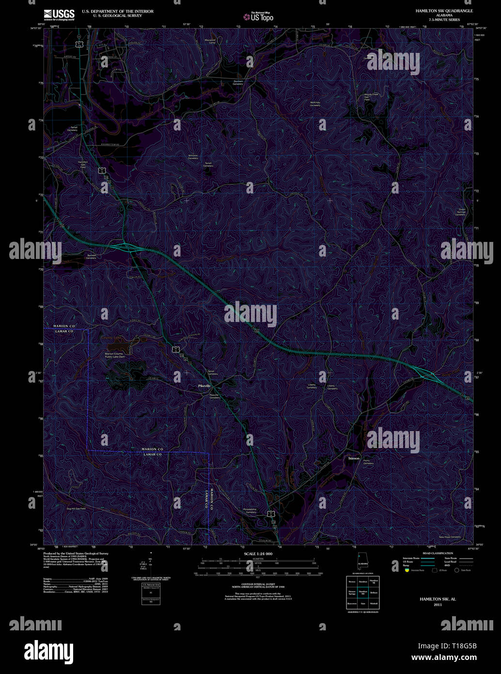 Hamilton alabama map hi-res stock photography and images - Alamy