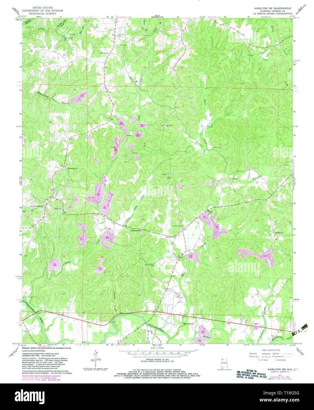 Hamilton alabama map hi-res stock photography and images - Alamy