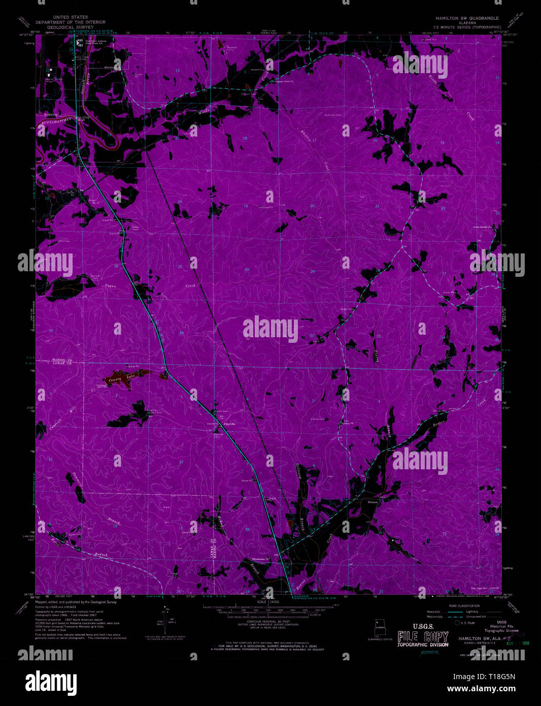 Hamilton alabama map hi-res stock photography and images - Alamy