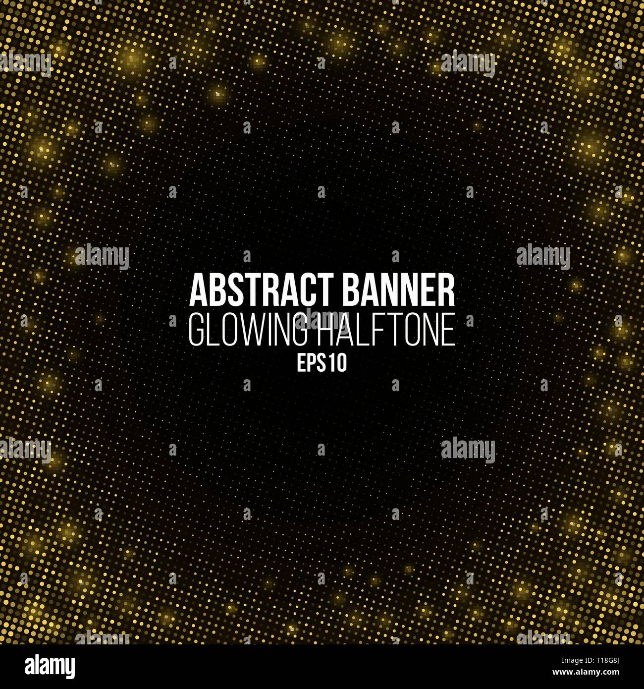 Golden halftone effect on a dark background. Abstract background for ...