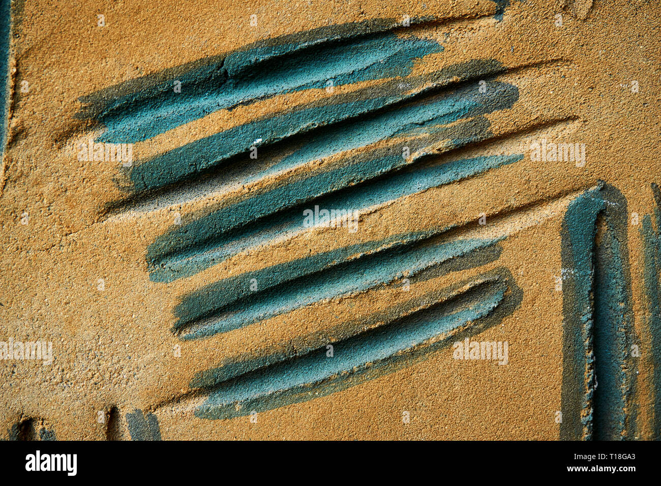 cracked color on a wall outside Stock Photo - Alamy