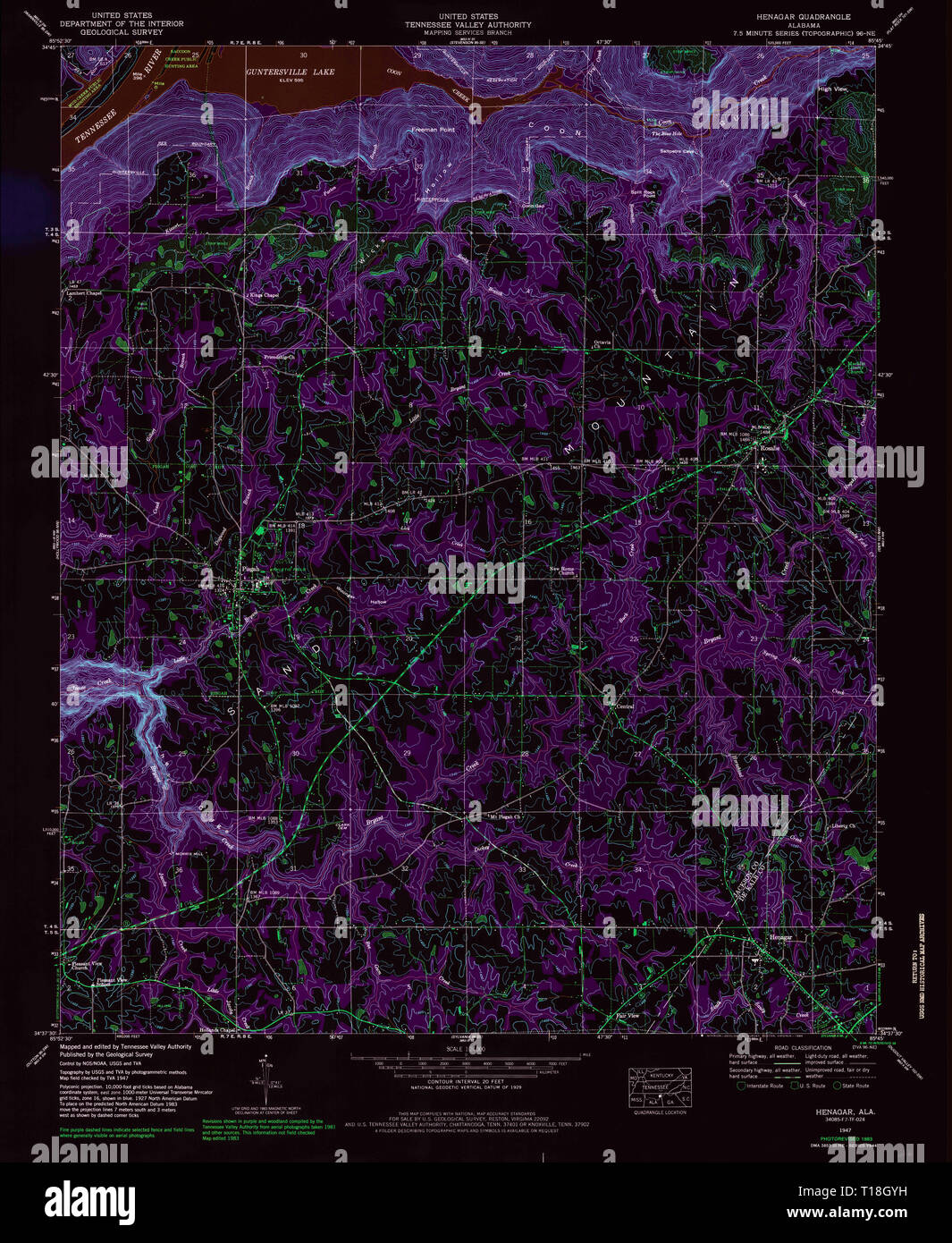 Henagar map hi-res stock photography and images - Alamy