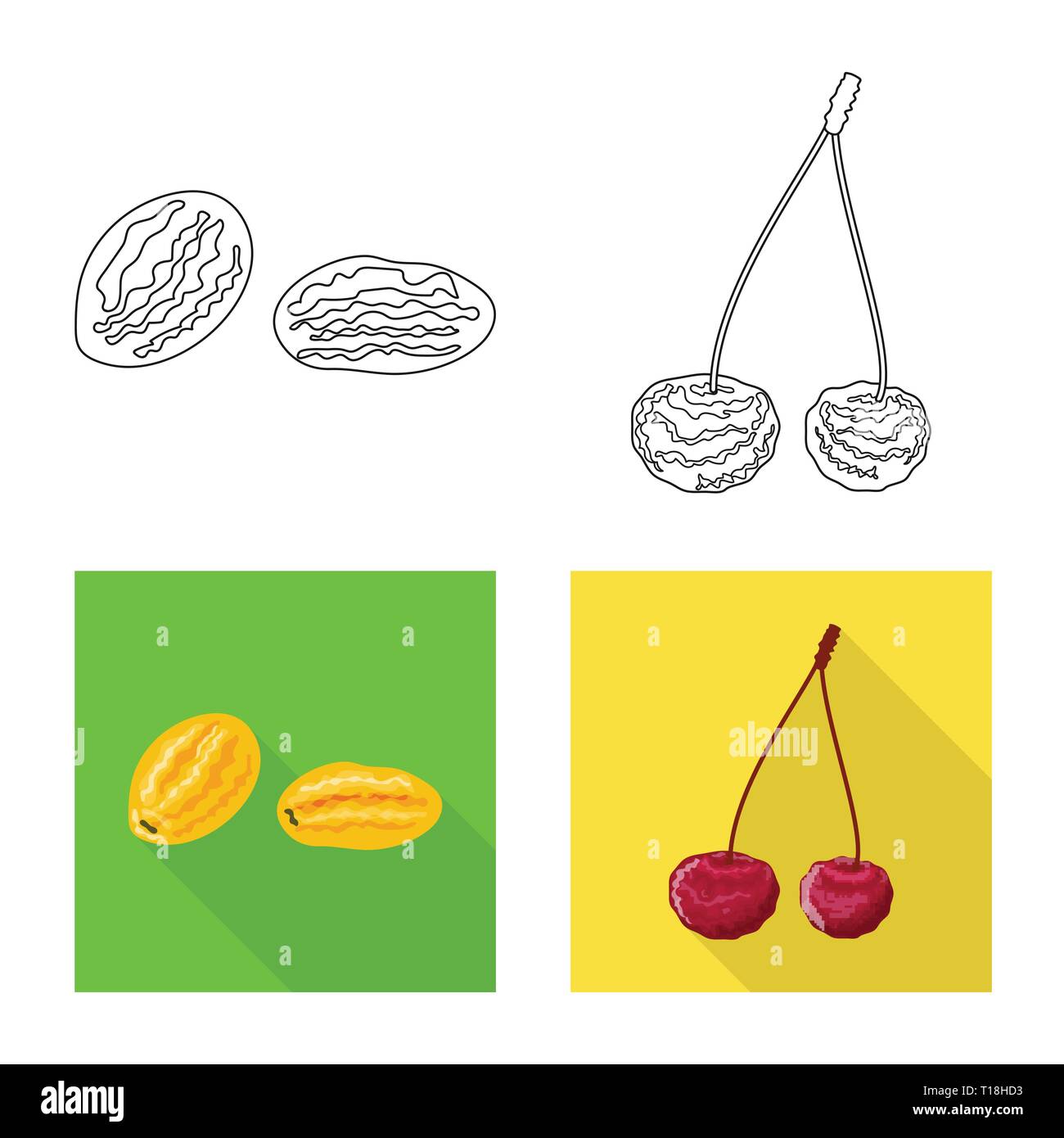Vector design of food and raw symbol. Collection of food and nature ...