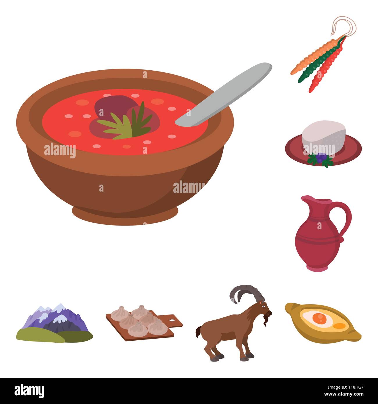 Vector illustration of Caucasus and traditions logo. Set of Caucasus ...