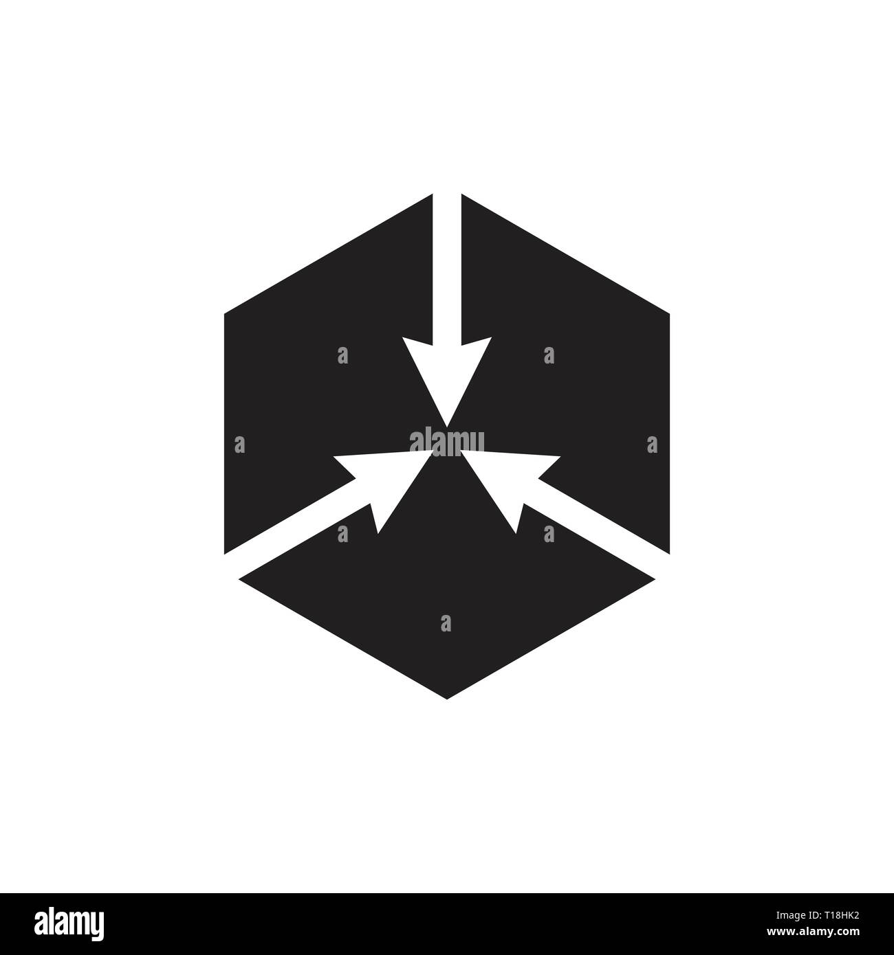 hexagonal center arrows logo vector Stock Vector Image & Art - Alamy