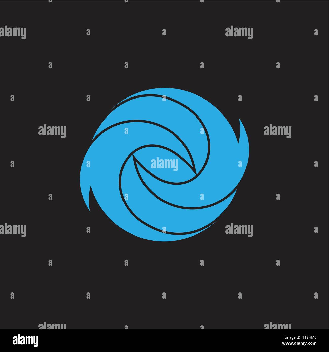curves circles waves rotation simple logo vector Stock Vector Image ...