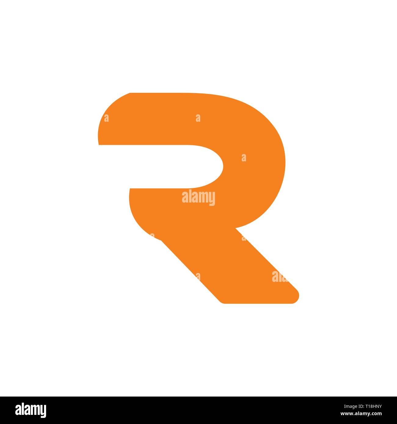 simple letter r simple geometric curves logo Stock Vector Image & Art ...
