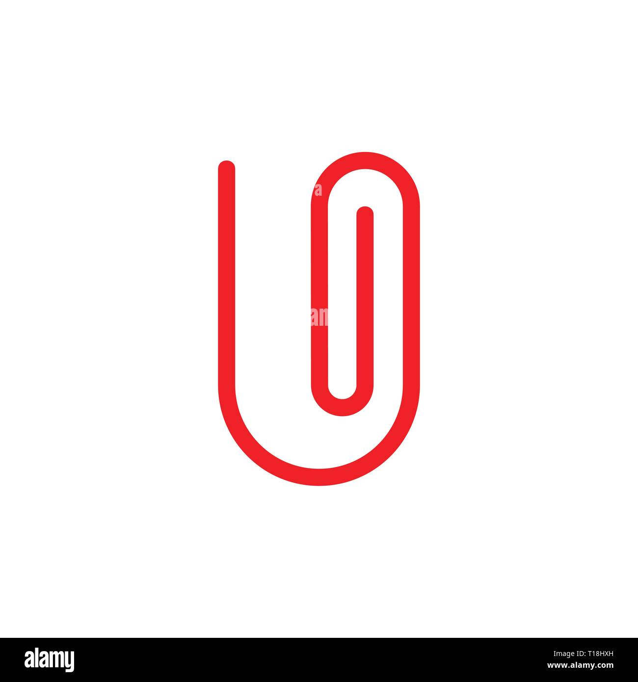 letter u attach file line logo vector Stock Vector Image & Art - Alamy