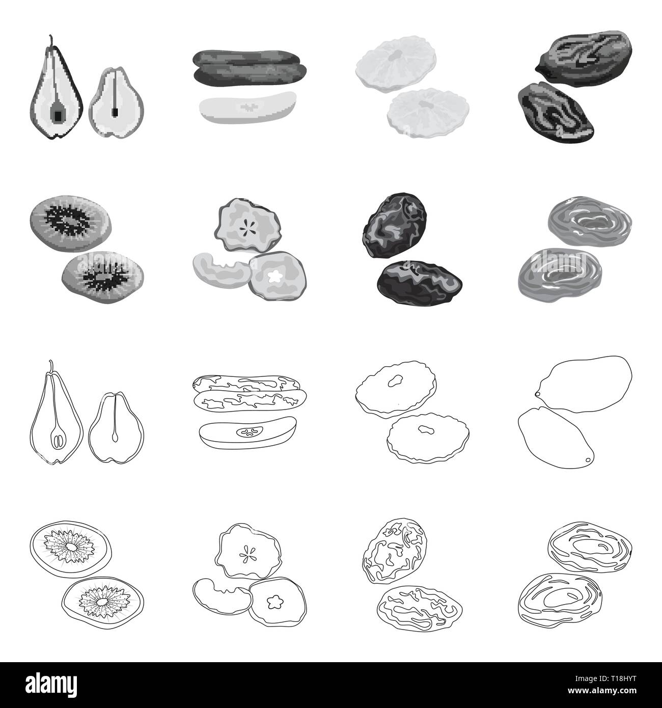 Vector illustration of food and raw icon. Collection of food and nature ...