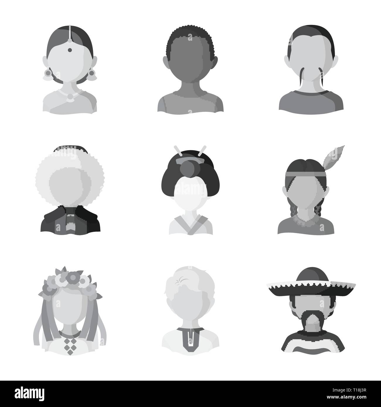 Vector design of person and culture symbol. Collection of person and ...