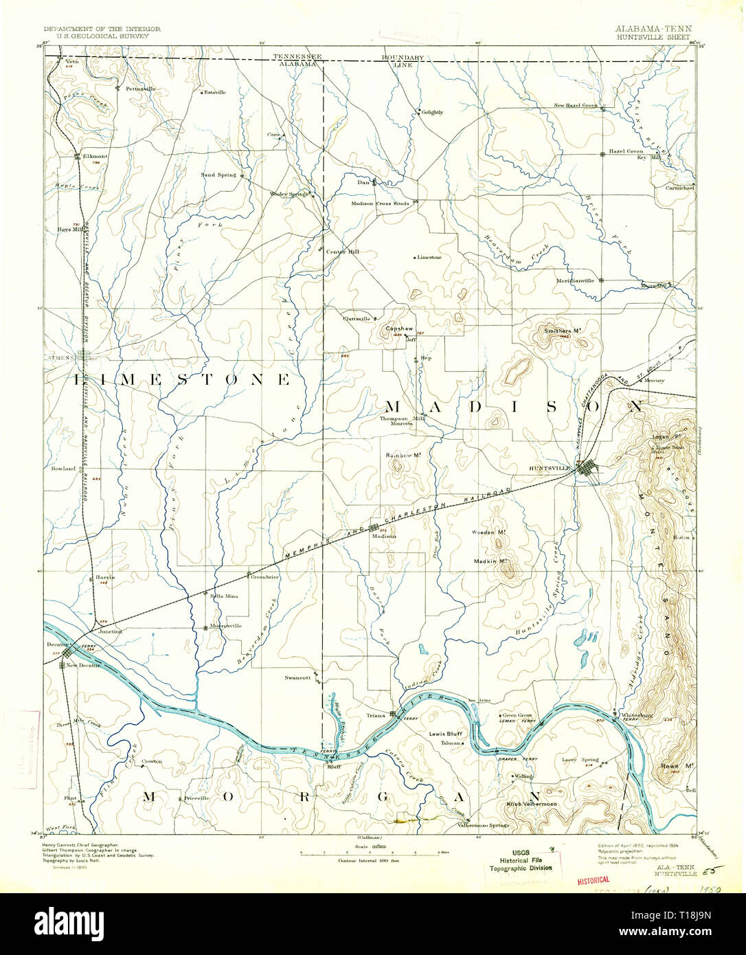 Map of huntsville alabama hi-res stock photography and images - Alamy