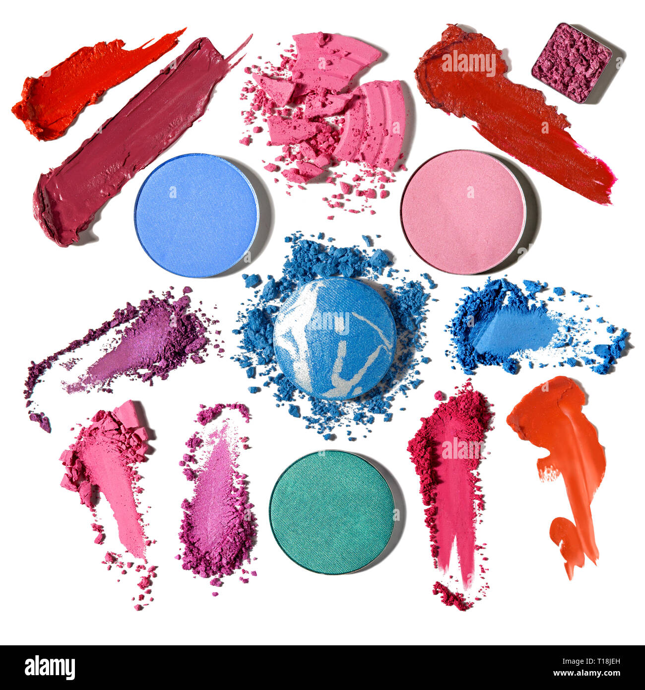 Creative concept photo of cosmetics swatches beauty products mix ...