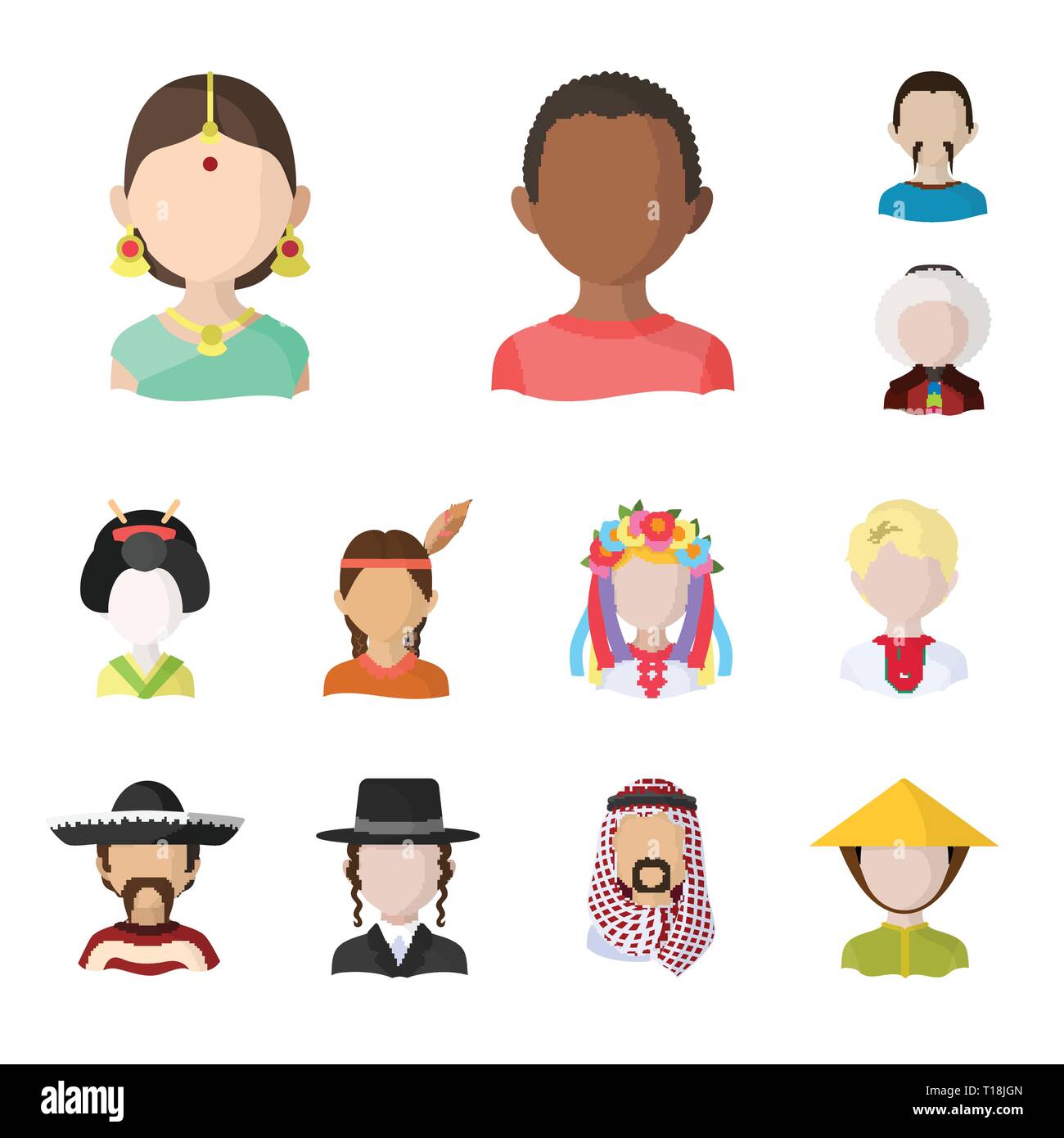 Vector design of nation and race symbol. Collection of nation and user ...