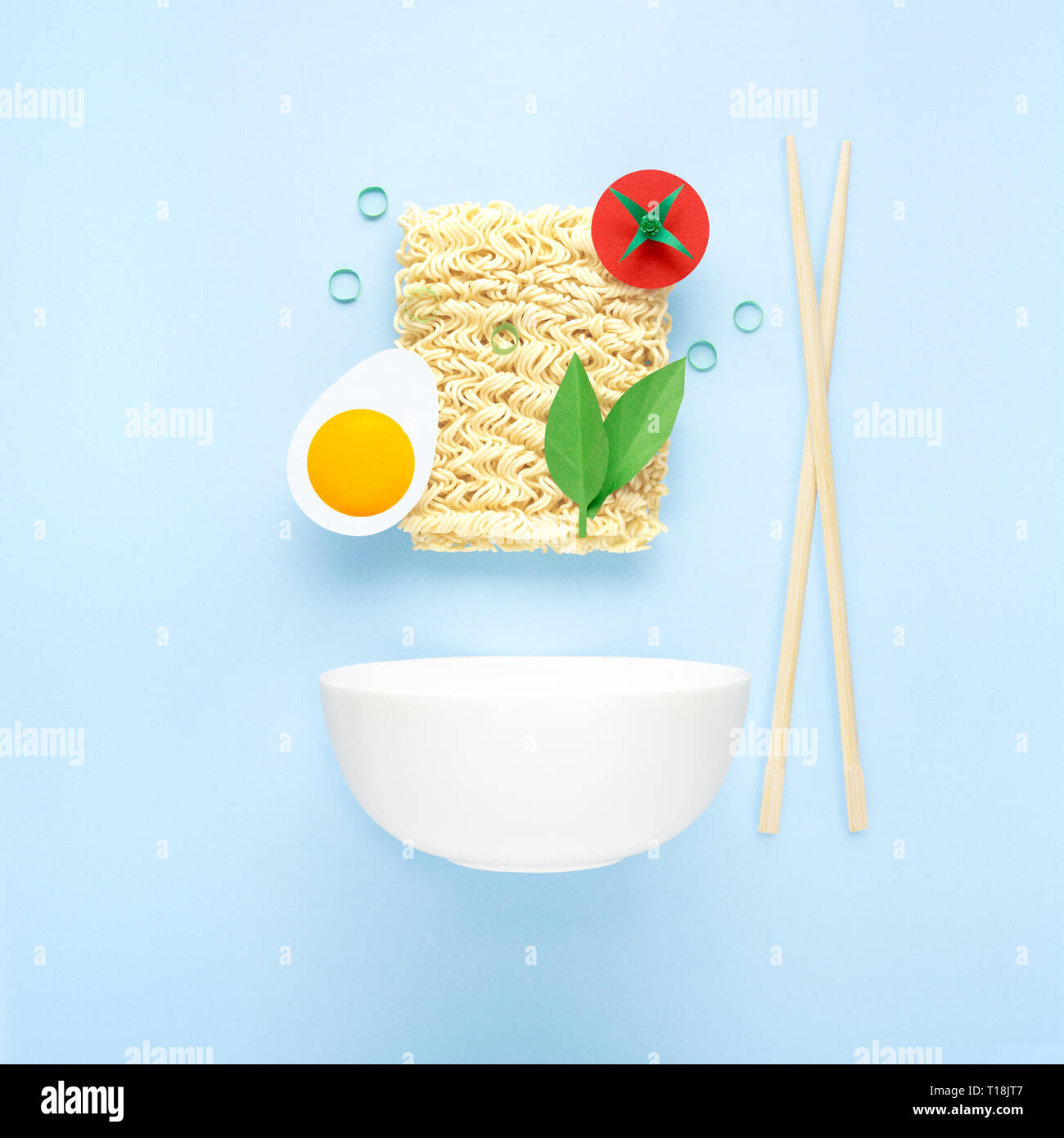 Creative food diet healthy eating concept photo of tasty ramen noodle ...