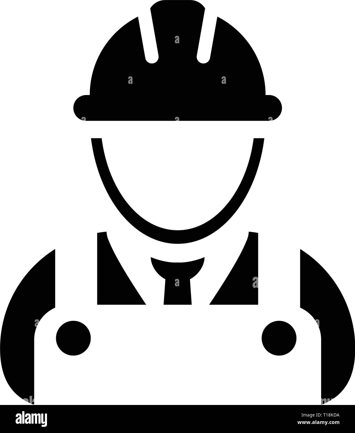 Construction worker icon vector male service person profile avatar with ...