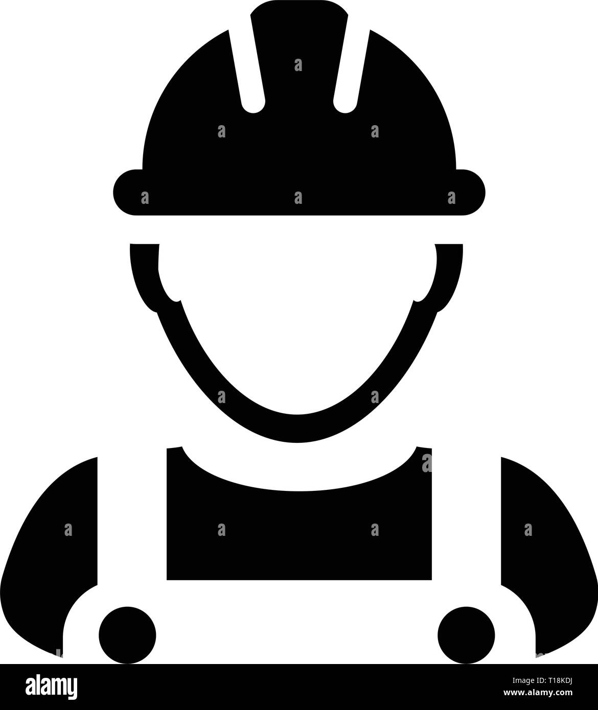 Contractor icon vector male worker person profile avatar with hardhat ...