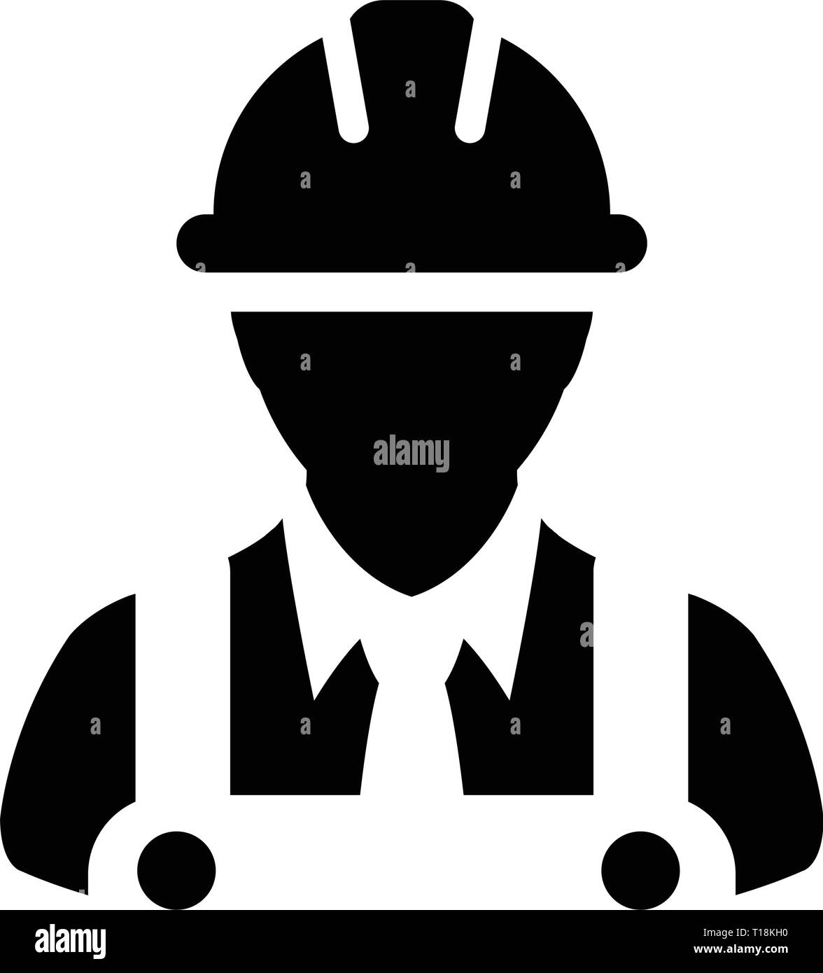 Factory worker icon vector male construction service person profile ...