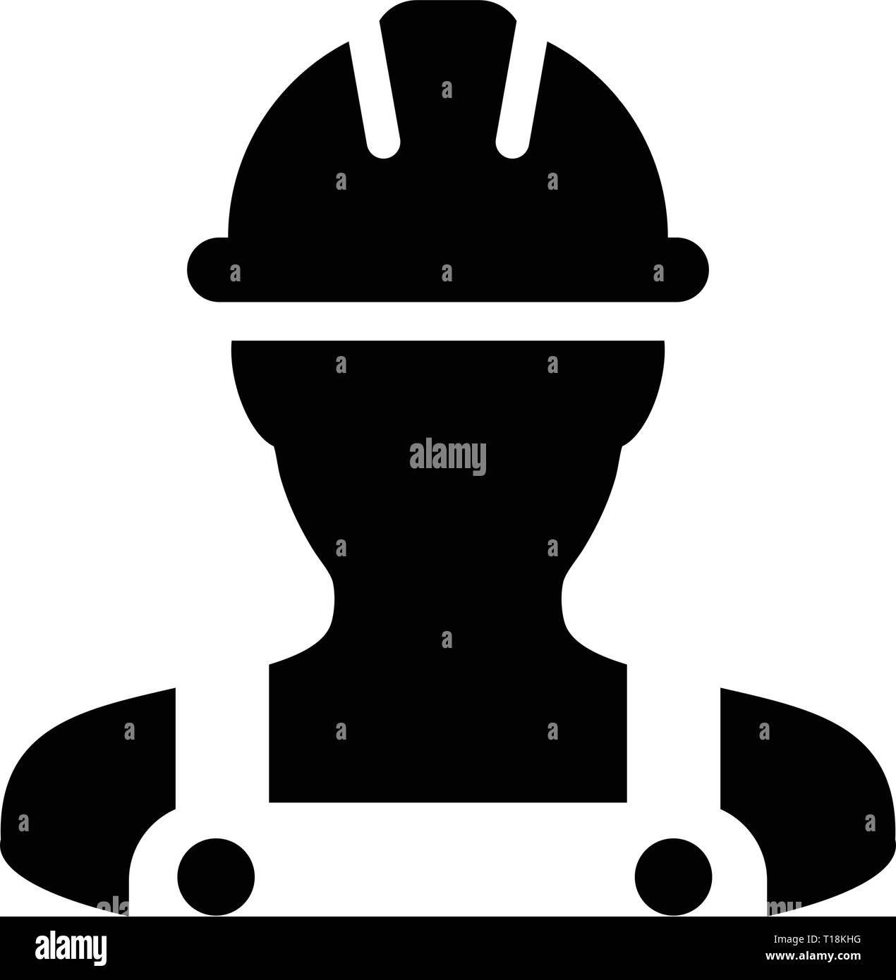 Manual worker icon vector male construction service person profile ...