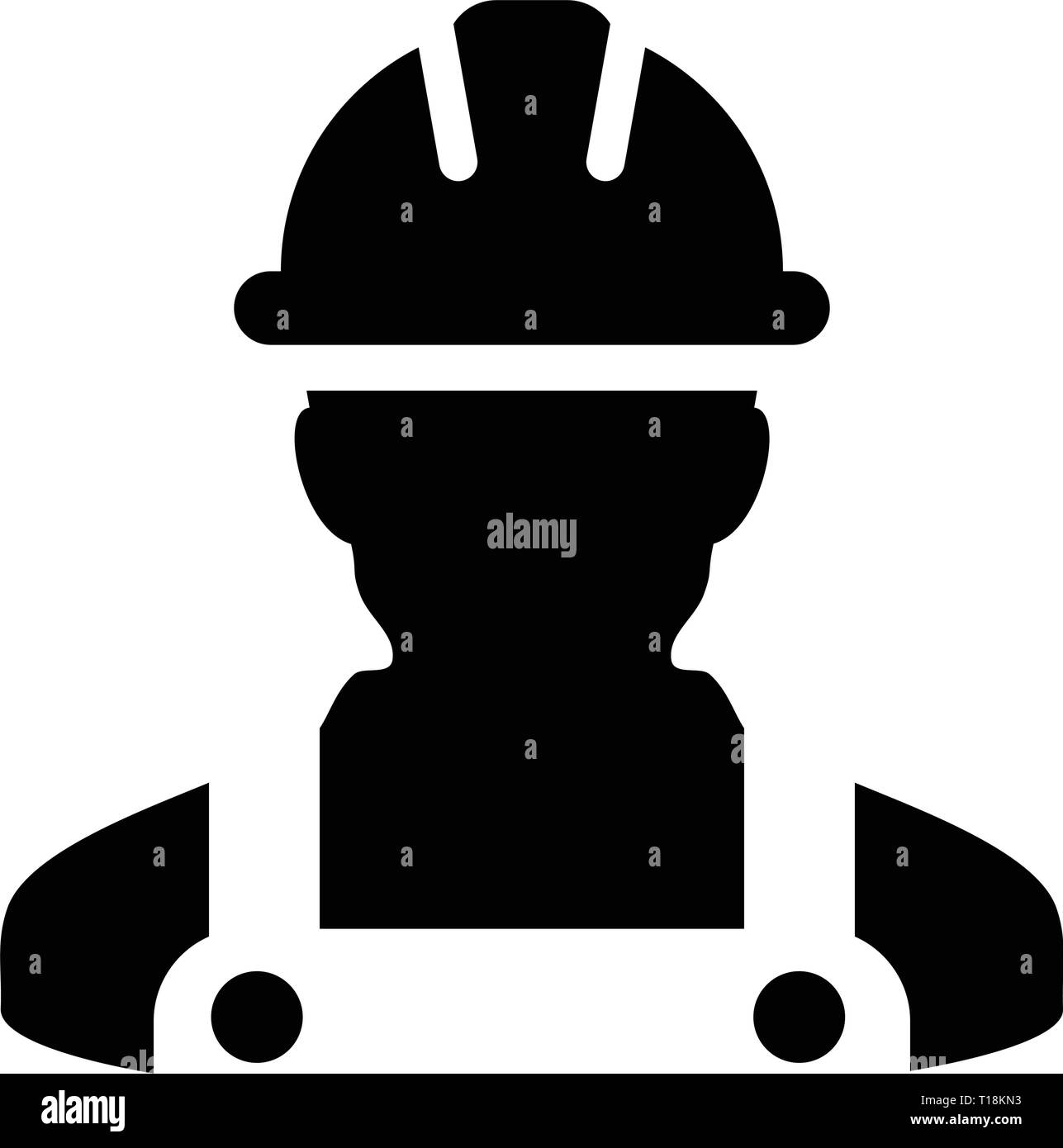 Contractor icon vector male worker person profile avatar with hardhat ...
