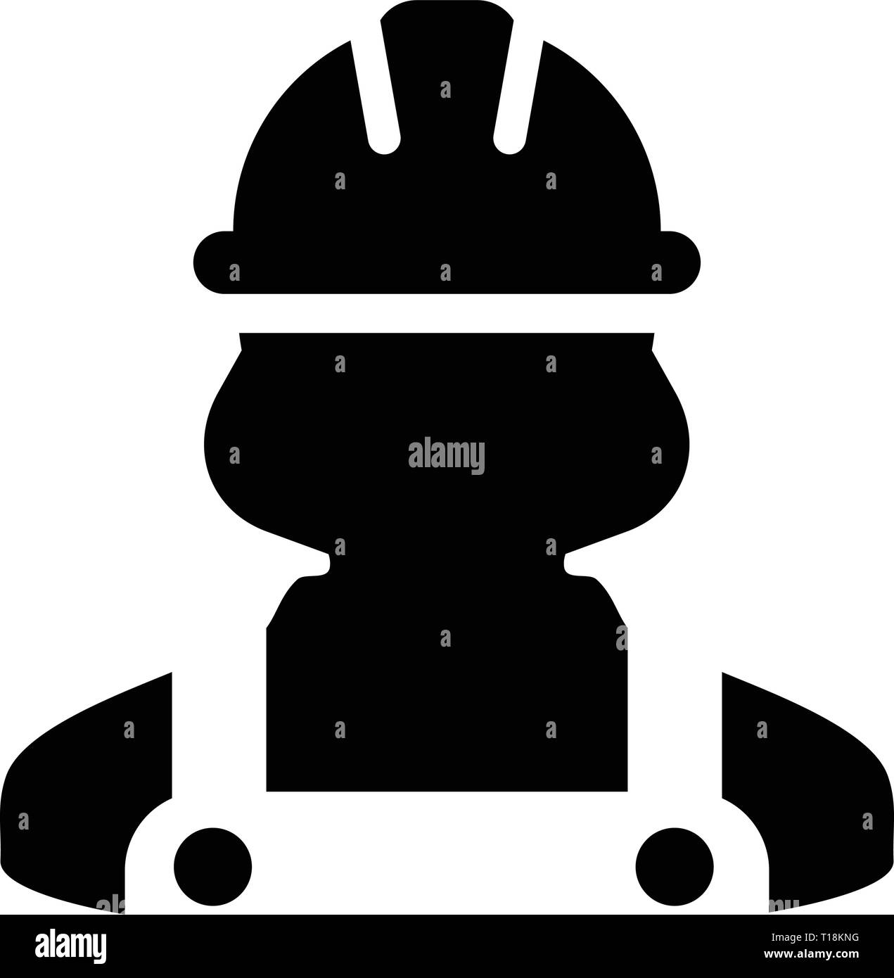 Safety worker icon vector female construction service person profile ...