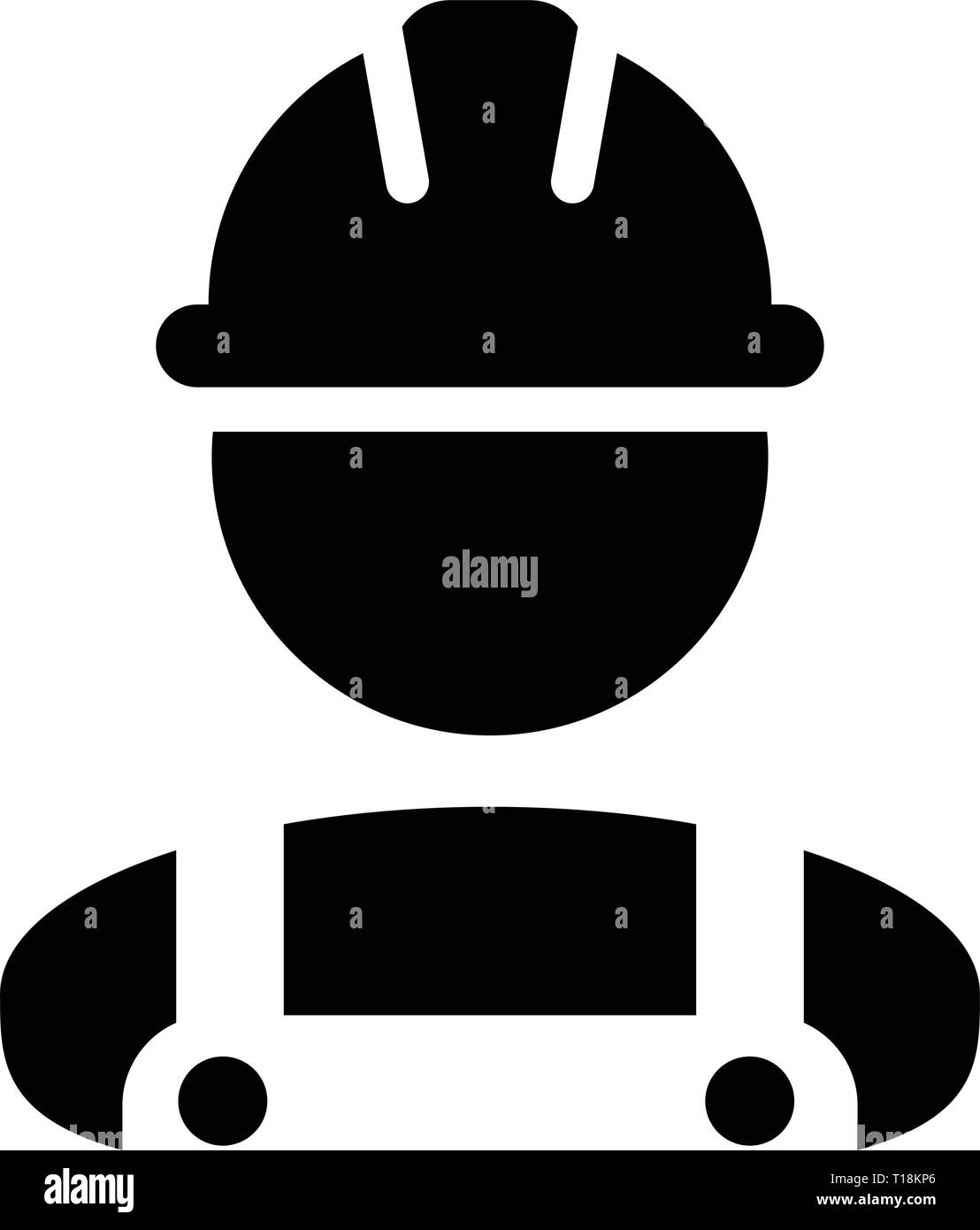 Safety worker icon vector male construction service person profile ...