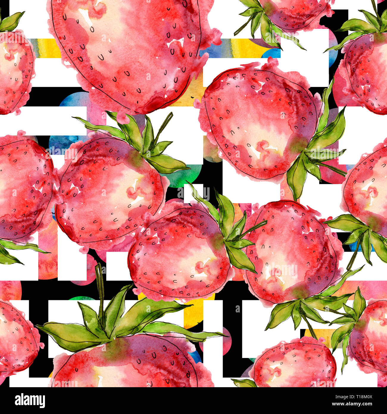 Strawberry healthy food in a watercolor style isolated. Watercolor ...