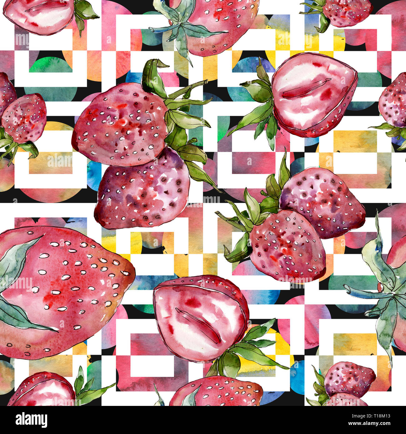 Strawberry healthy food in a watercolor style isolated. Watercolor ...