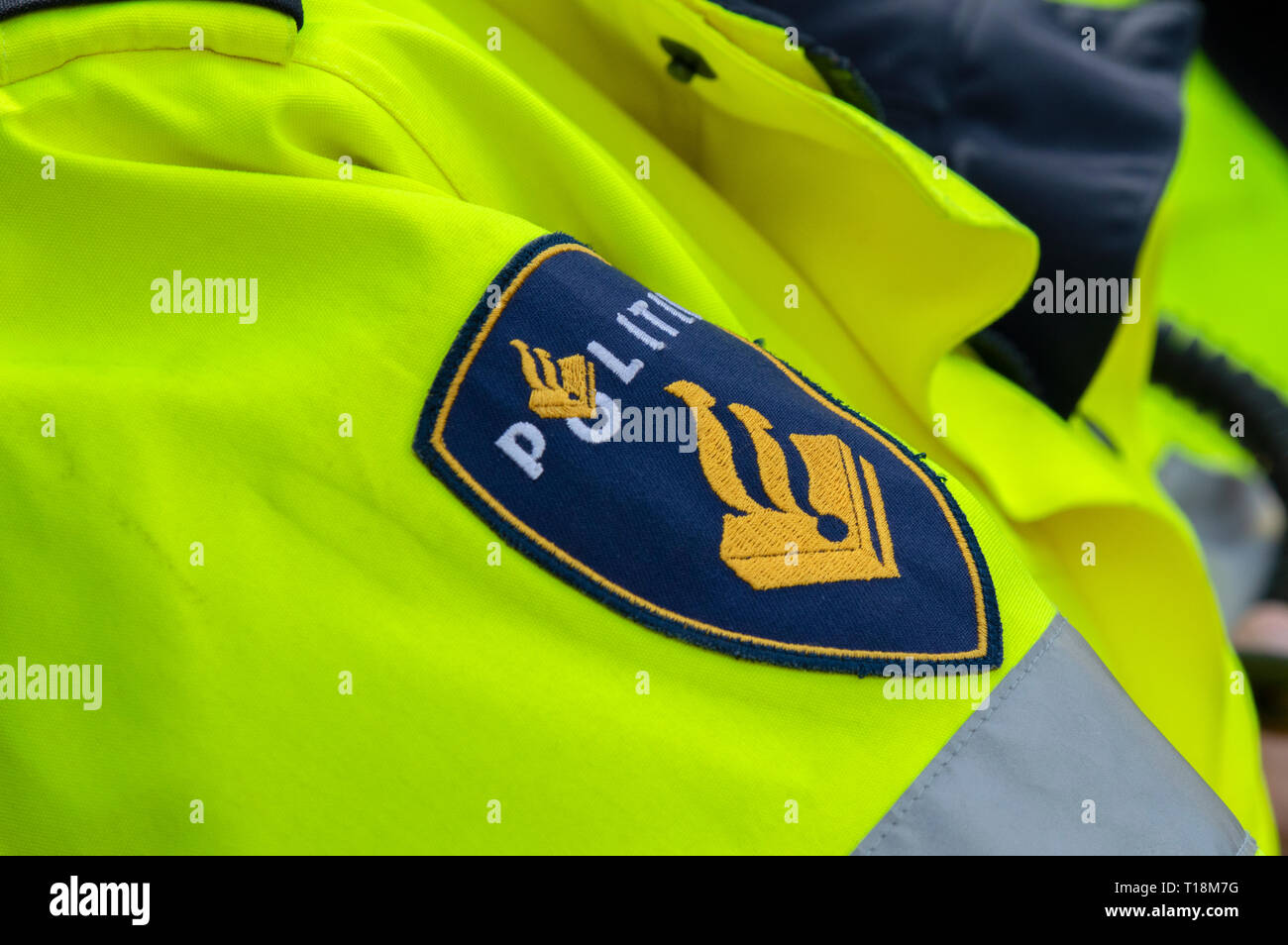 Logo Of A Police Uniform At Amsterdam The Netherlands 2019 Stock Photo ...
